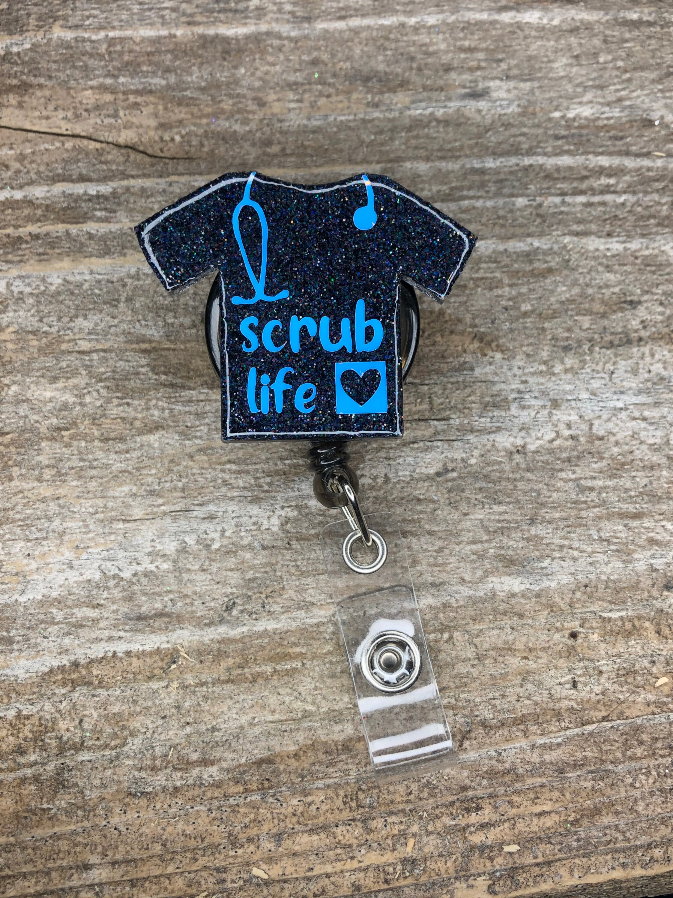 Scrub Top Badge Reel Glitter Badge Reel Topper PSW Badge - Etsy UK
