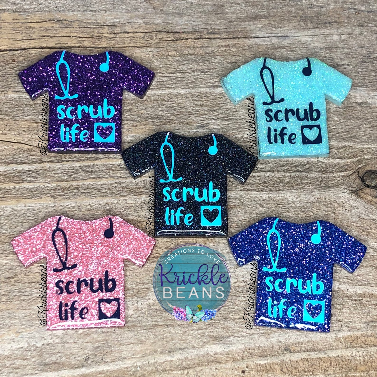 Scrub Top Badge Reel, Glitter Badge Reel Topper, PSW Badge Reel ...