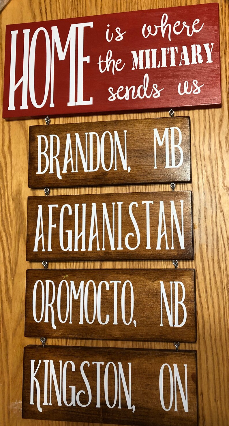 Home is Where, Military Places Lived Wood Sign, Military Base Sign ...