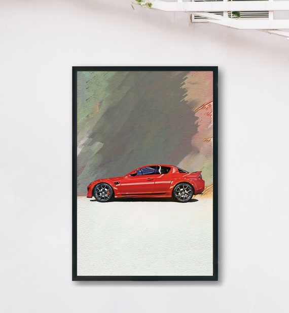 Mazda RX8 Car Print Rotary Car Poster Mazda Wall Art | Etsy