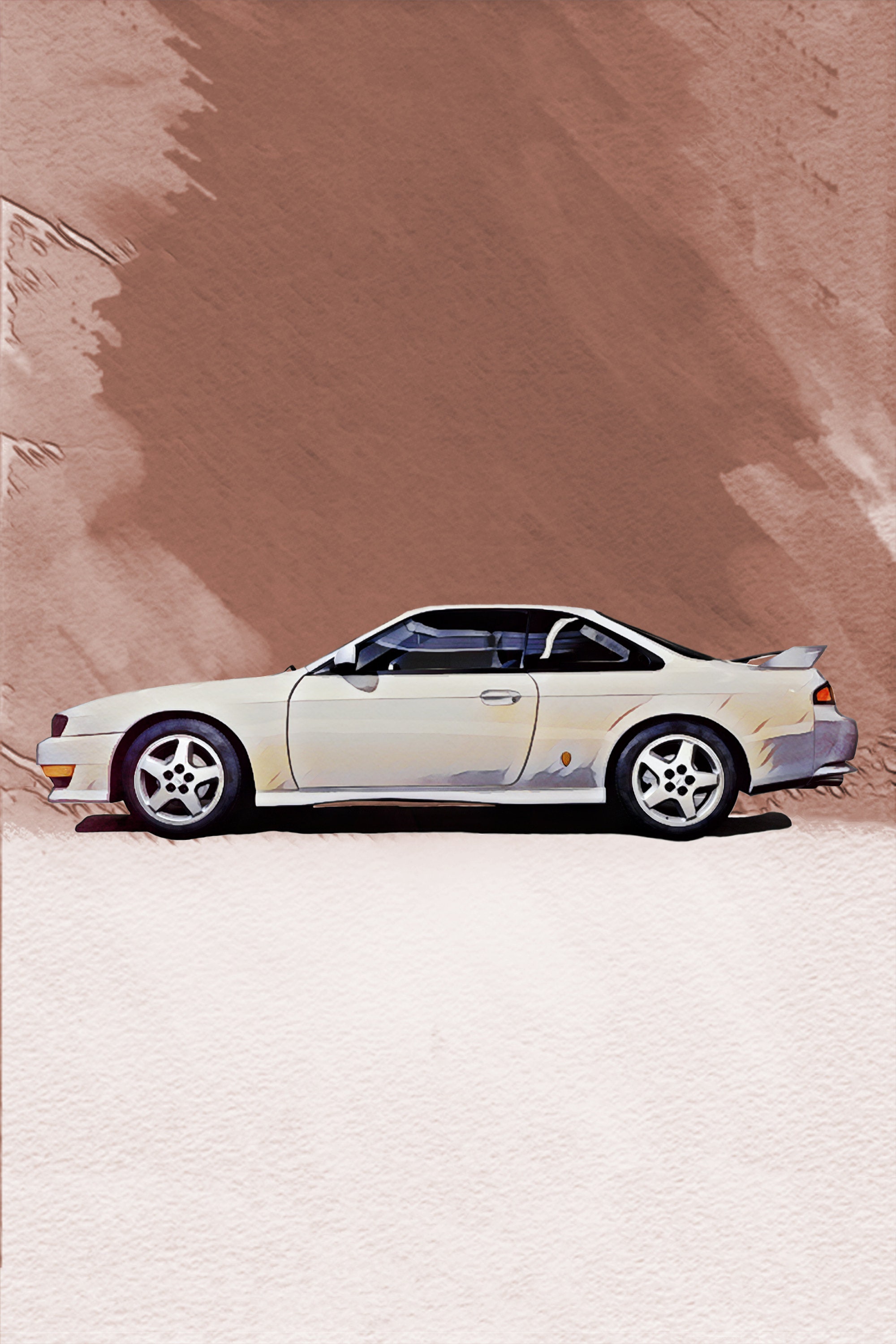 Nissan Silvia S14 240SX Car Poster, Nissan Silva K's Kouki Print ...