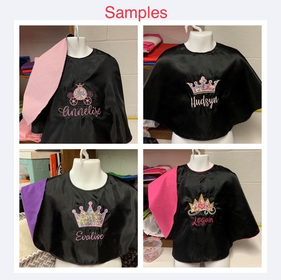 Personalized Embroidered Pageant Cape Makeup Cape Hair Cape - Etsy