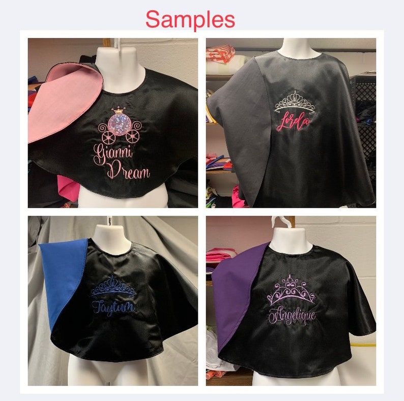 Personalized Embroidered Pageant Cape Makeup Cape Hair Cape - Etsy