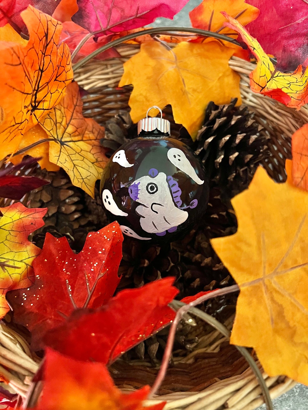 Halloween Mang Ghost Hand-painted Glass Ornament- Individual - Etsy