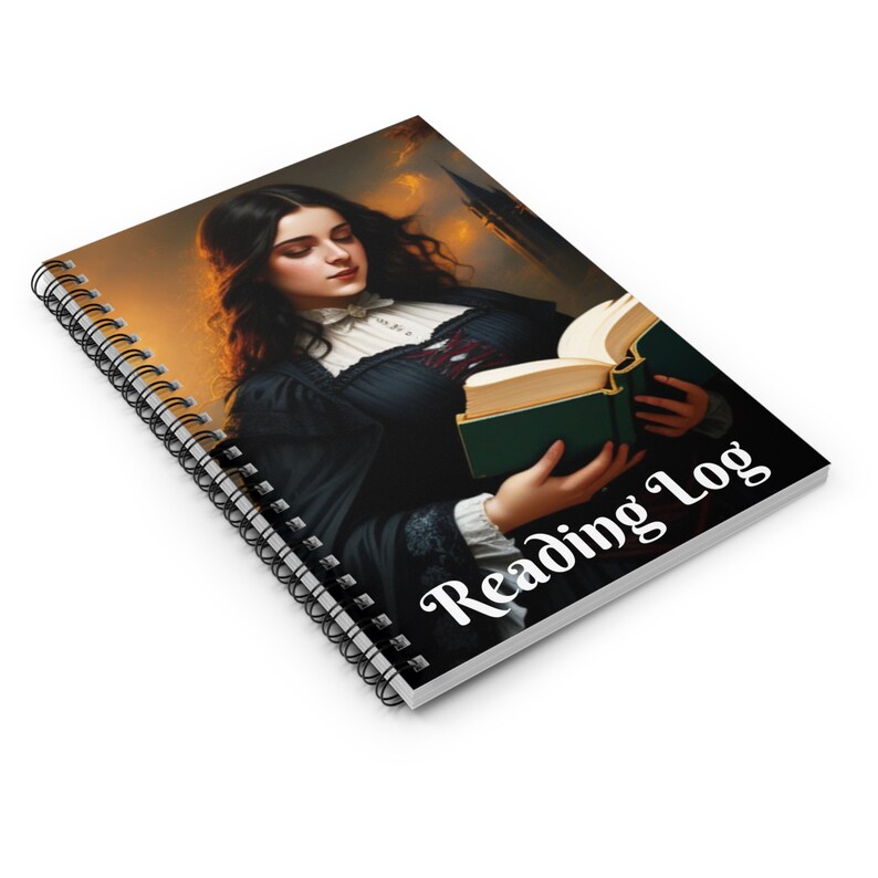 Victorian Gothic Reading Journal, Colorful, Dark Spiral Notebook ...