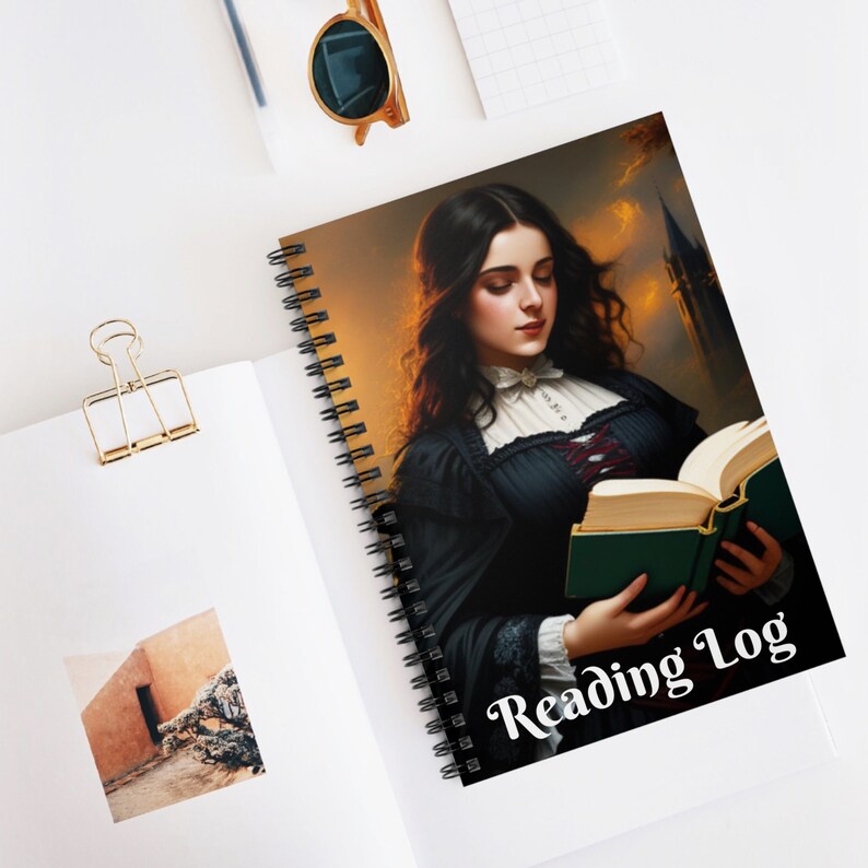 Victorian Gothic Reading Journal, Colorful, Dark Spiral Notebook ...