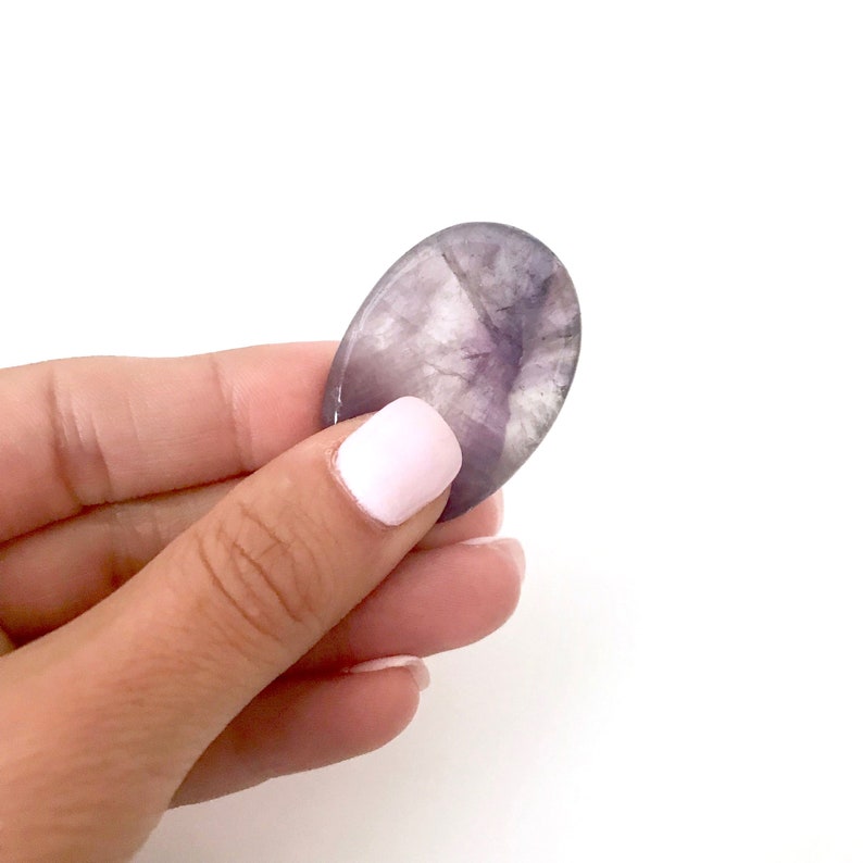 Amethyst Worry Stone Gemstone for Anxiety, Calming Crystals, Self ...