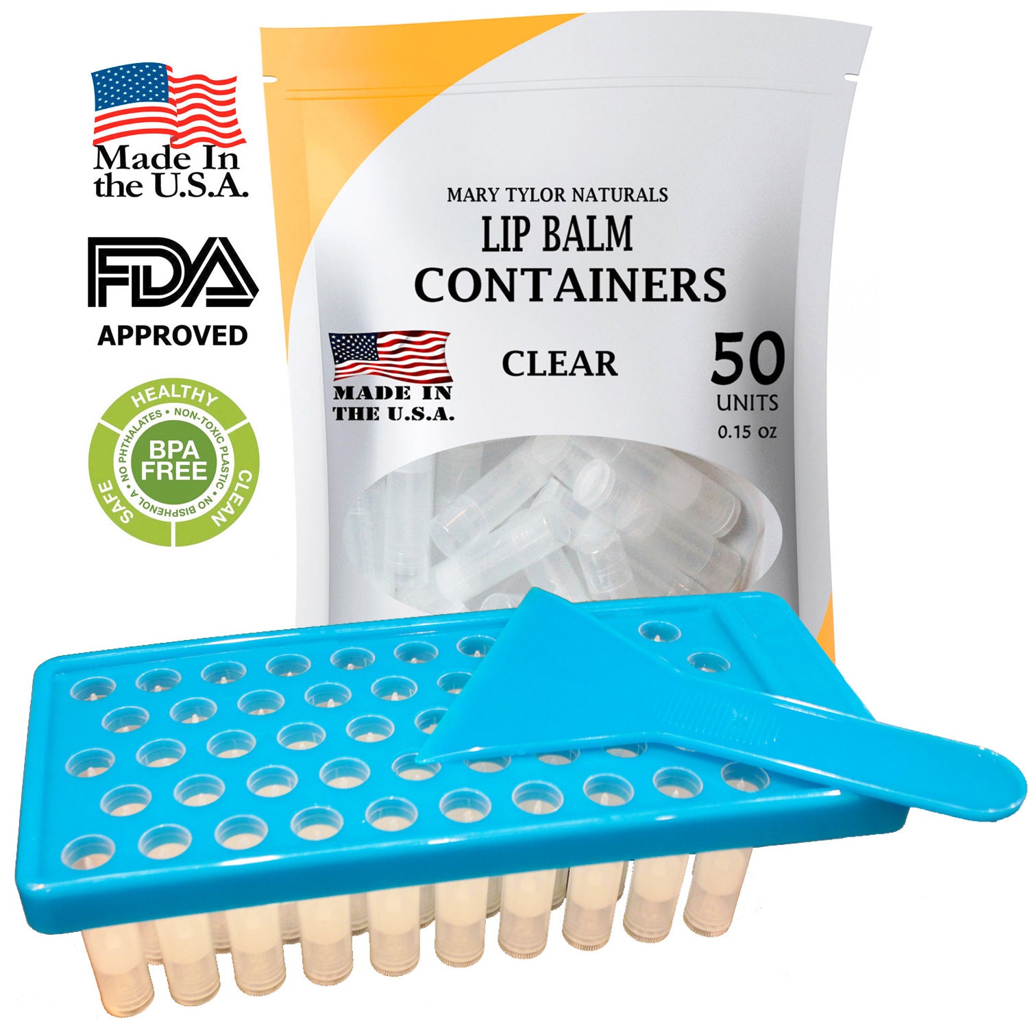 Lip Balm Kit Made in USA Fill Tray With Spatula and 50 Clear - Etsy