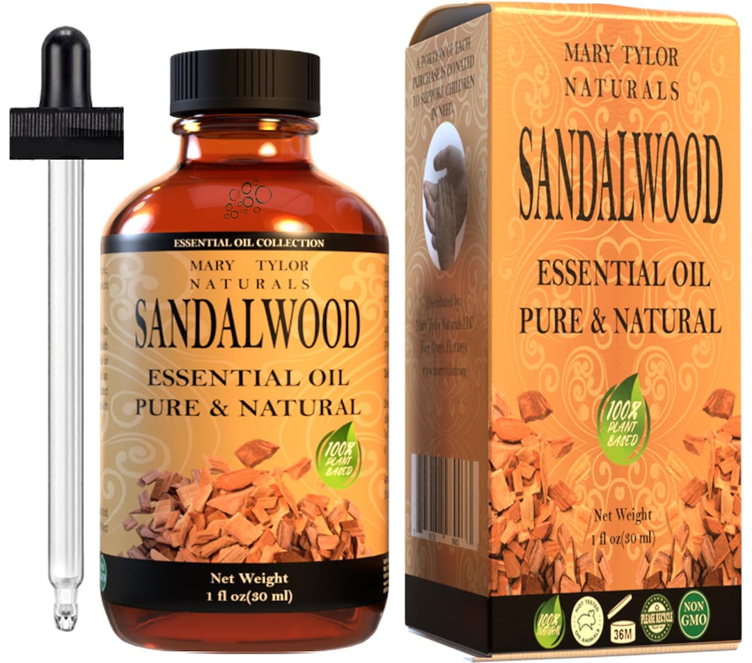 Premium Sandalwood Essential Oil (1 Oz) Amber Glass Bottles W/ Glass ...