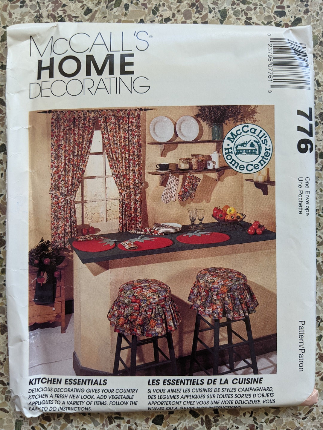 Mccall's Home Decorating 776 Sewing Pattern Curtains Stool Covers ...