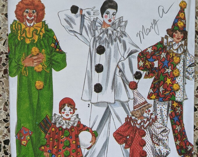 Simplicity Costumes 9806 Sewing Pattern Clown Dress up Halloween ...