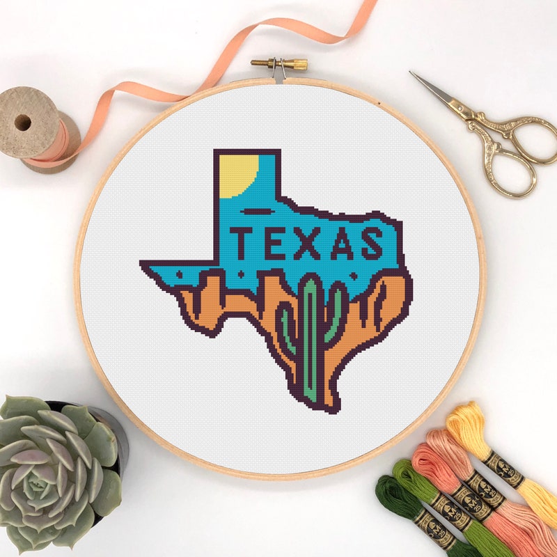Texas Cross Stitch - Etsy