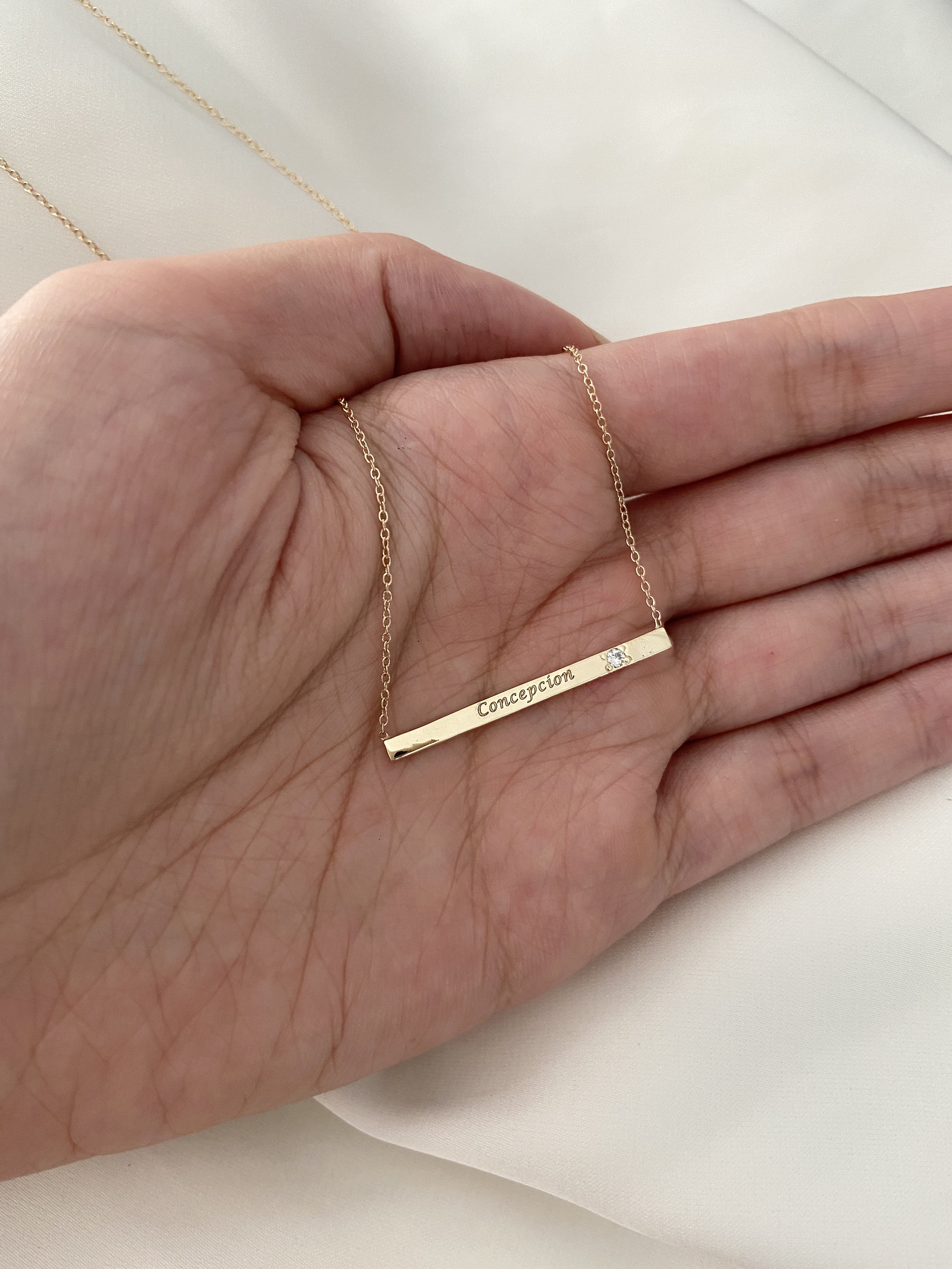 Gold Bar Necklace, Custom Bar Necklace, Personalized Bar Necklace ...