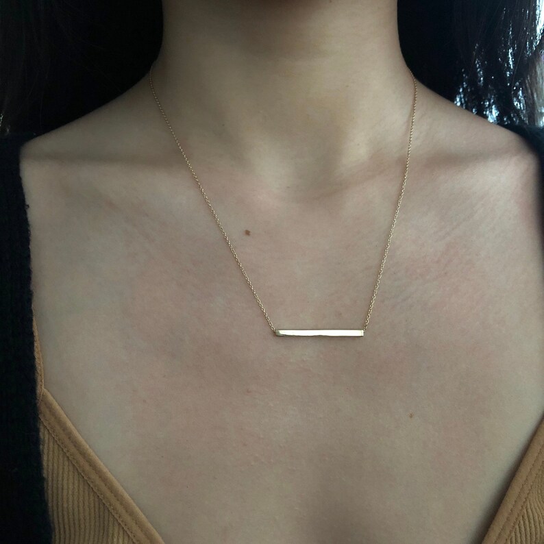 Gold Bar Necklace Custom Bar Necklace Personalized Bar - Etsy