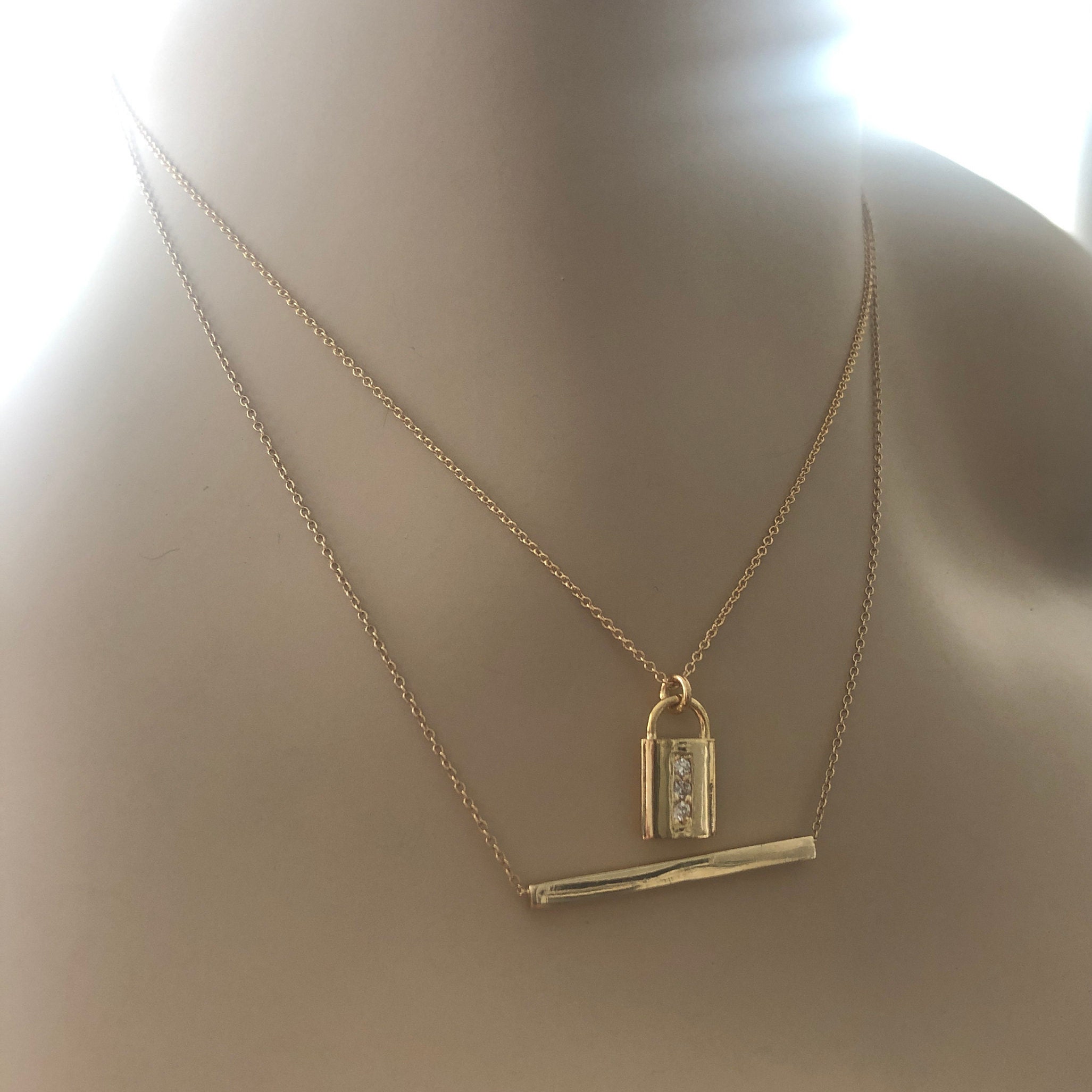 Gold Bar Necklace Custom Bar Necklace Personalized Bar | Etsy