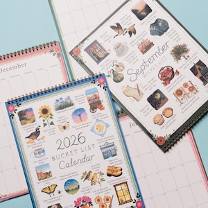 2026 Bucket List Calendar | 9x12 Inch Calendar - Etsy