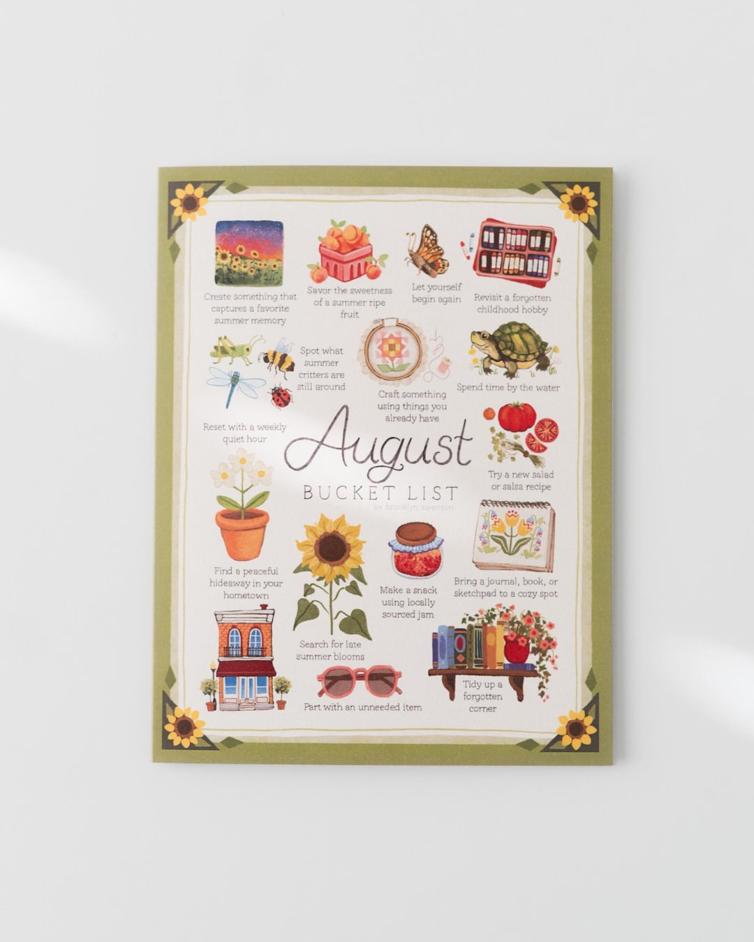 August Greeting Card | A2 Bucket List Birthday Card - Etsy