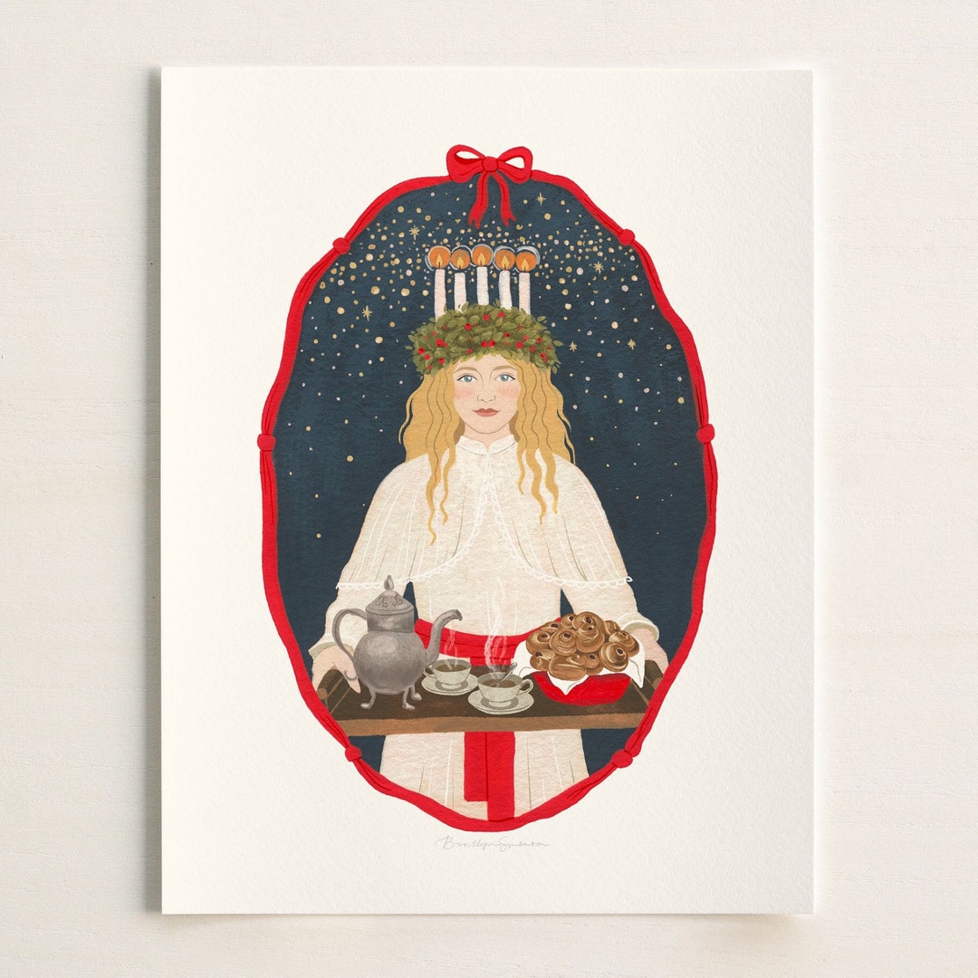 Santa Lucia Day St. Lucia Art Print, Santa Lucia Print, Swedish ...