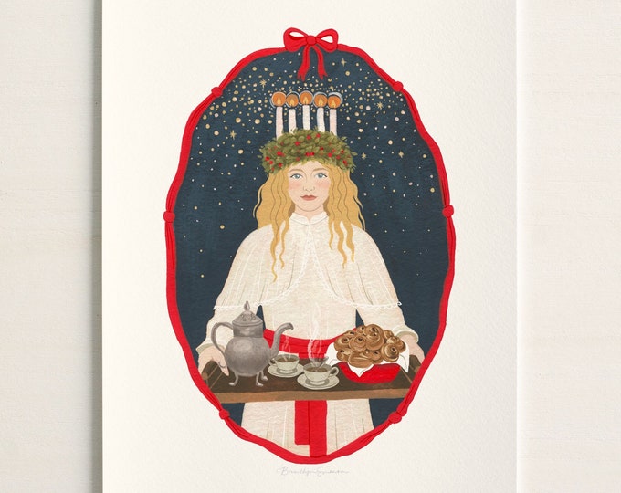 Santa Lucia Day St. Lucia Art Print, Santa Lucia Print, Swedish ...