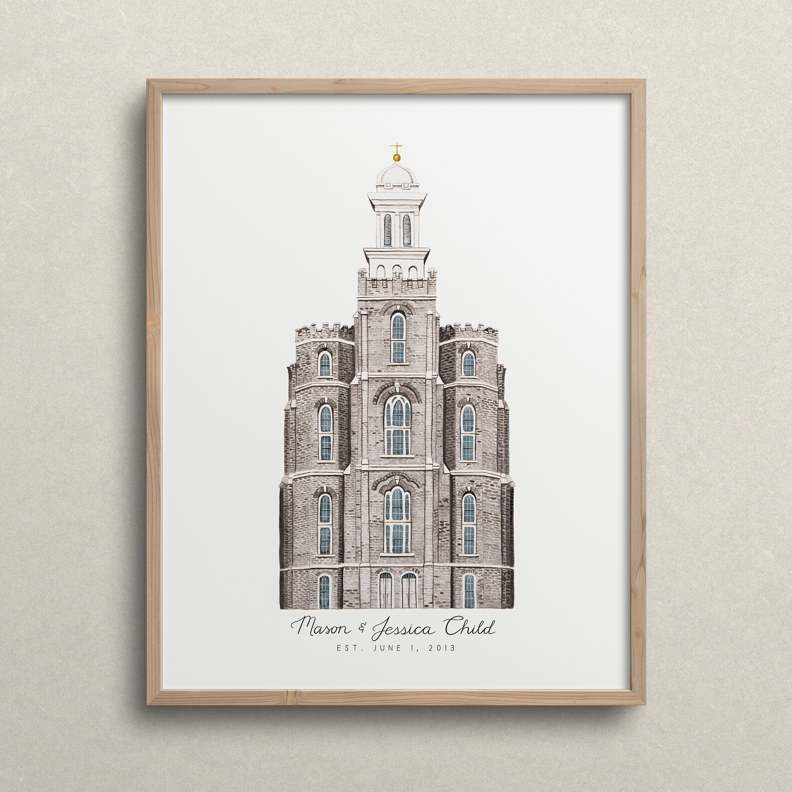 Logan Temple Watercolor Print Logan Temple Logan Temple Art - Etsy