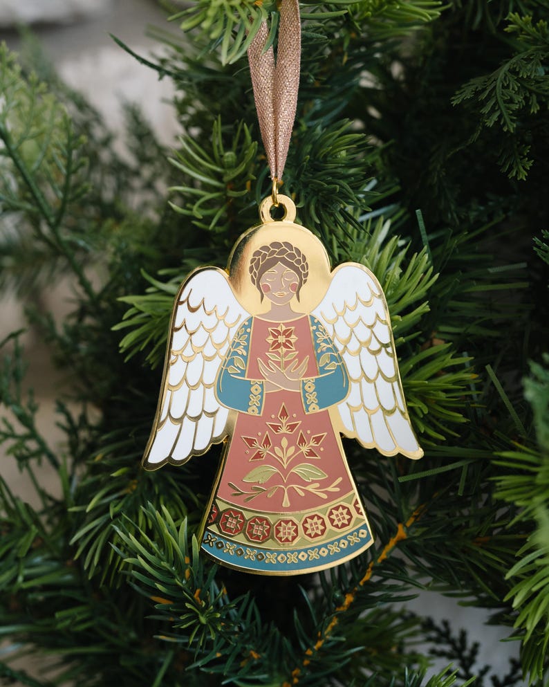 Folk Angel Christmas Ornament | Guardian Angel Gift - Etsy