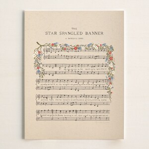 The Star Spangled Banner Print | National Anthem, Sheet Music Art ...