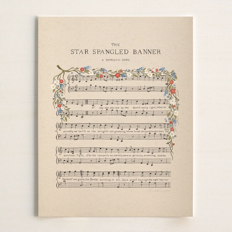 The Star Spangled Banner Print National Anthem Sheet Music - Etsy