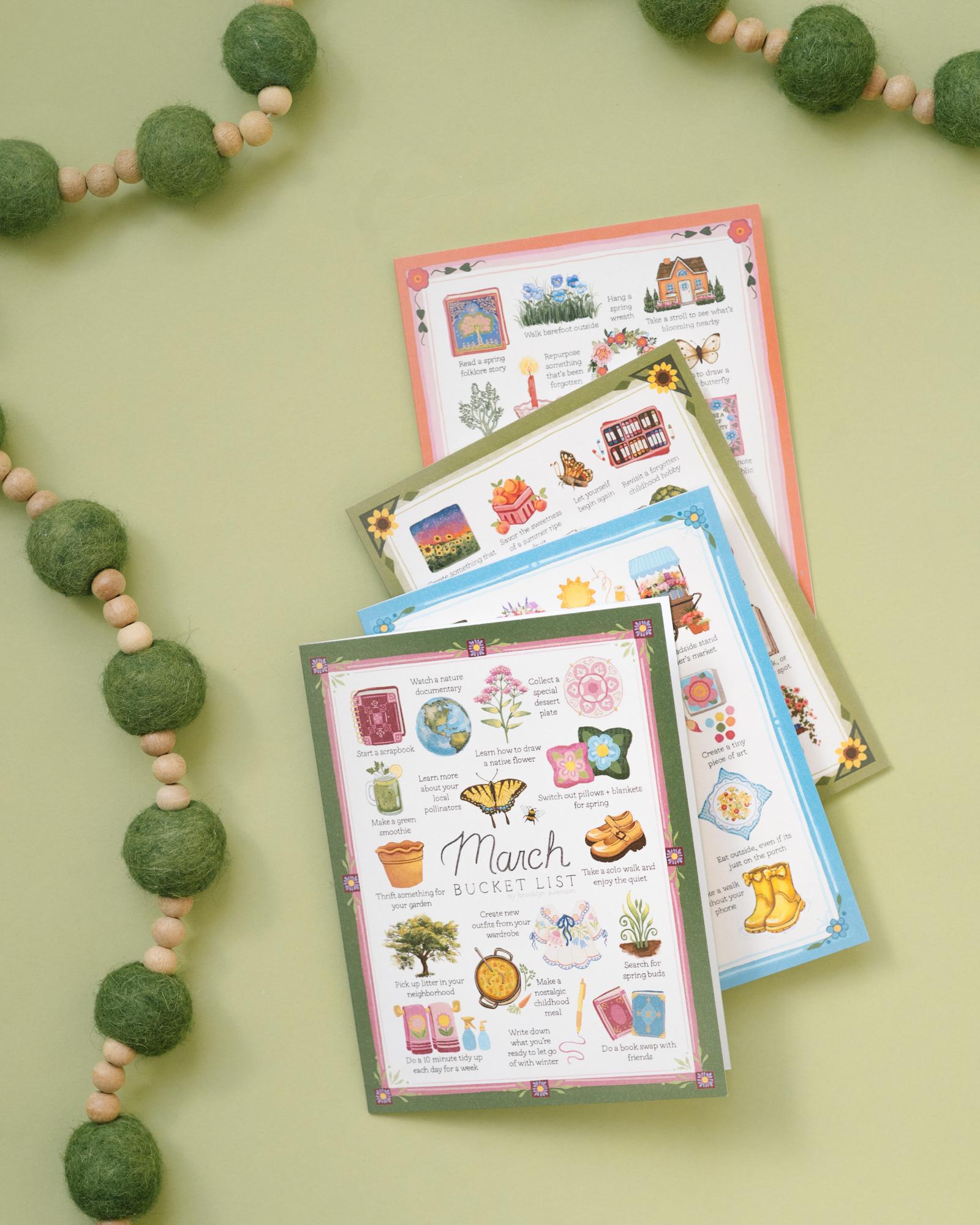 March Greeting Card | A2 Bucket List Birthday Card - Etsy