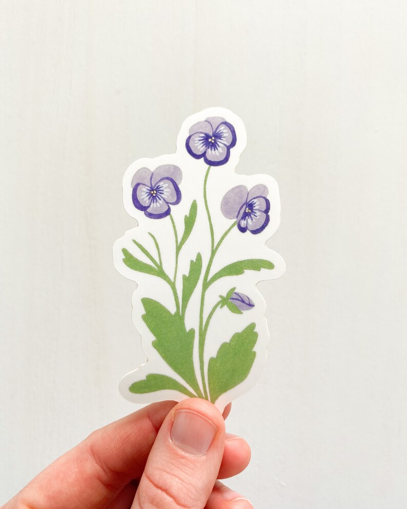 February Birth Flower Sticker, Violet Birth Month Flower, February ...