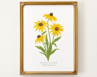 Maryland Black Eyed Susan Print - Etsy
