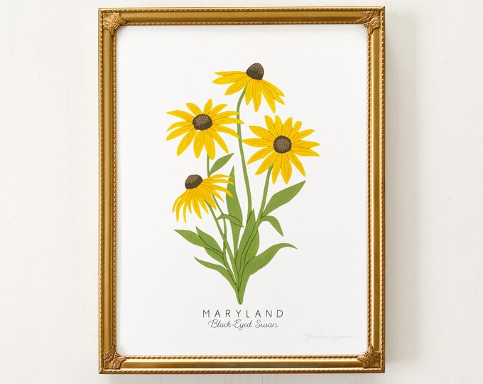 Maryland Black Eyed Susan Print - Etsy
