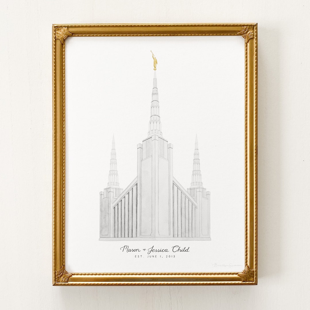 Portland Temple Watercolor Print, Portland Temple Watercolor, Portland ...