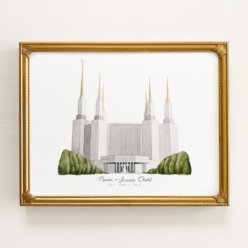 Dc Temple Watercolor - Etsy