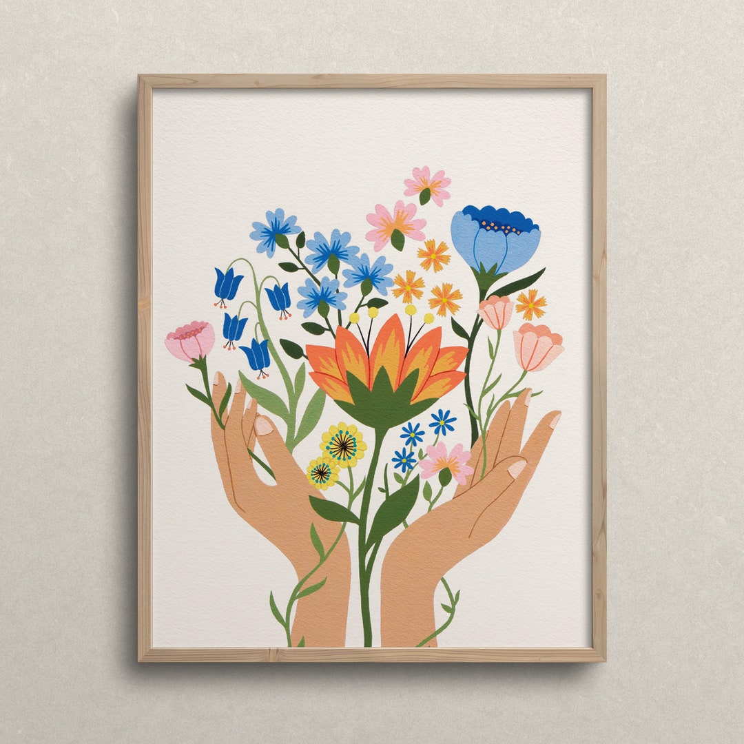 Folk Flowers, Folk Art Flowers, Floral Hands, Folk Art Painting, Folk ...