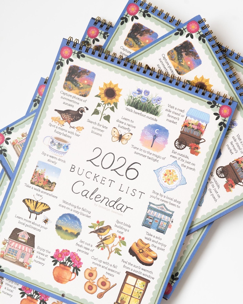 2026 Bucket List Calendar | 9x12 Inch Calendar - Etsy