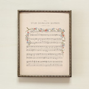 The Star Spangled Banner Print | National Anthem, Sheet Music Art ...