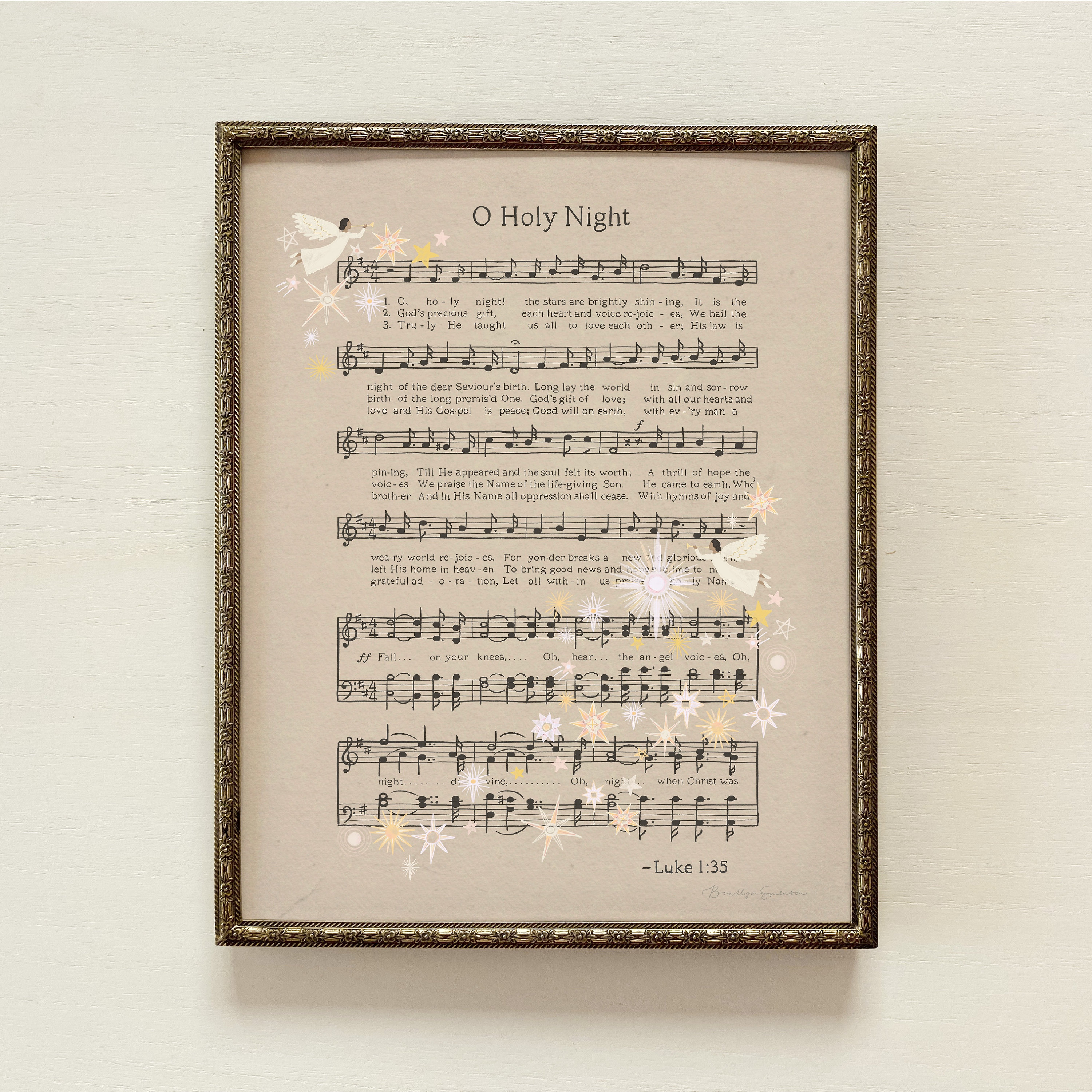 O Holy Night Art Print | Christmas Music, Colorful Christmas Decor ...