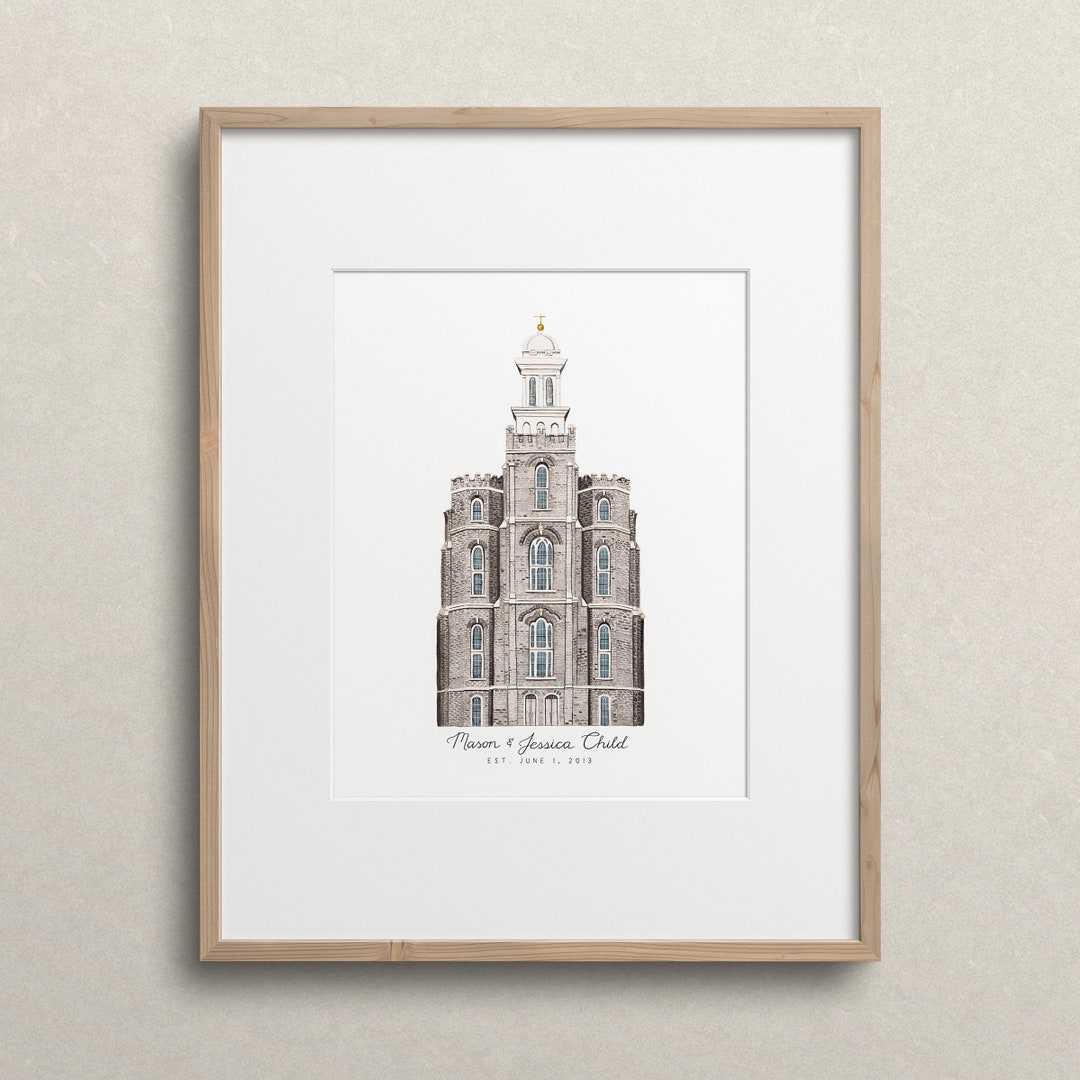 Logan Temple Watercolor Print Logan Temple Logan Temple Art - Etsy