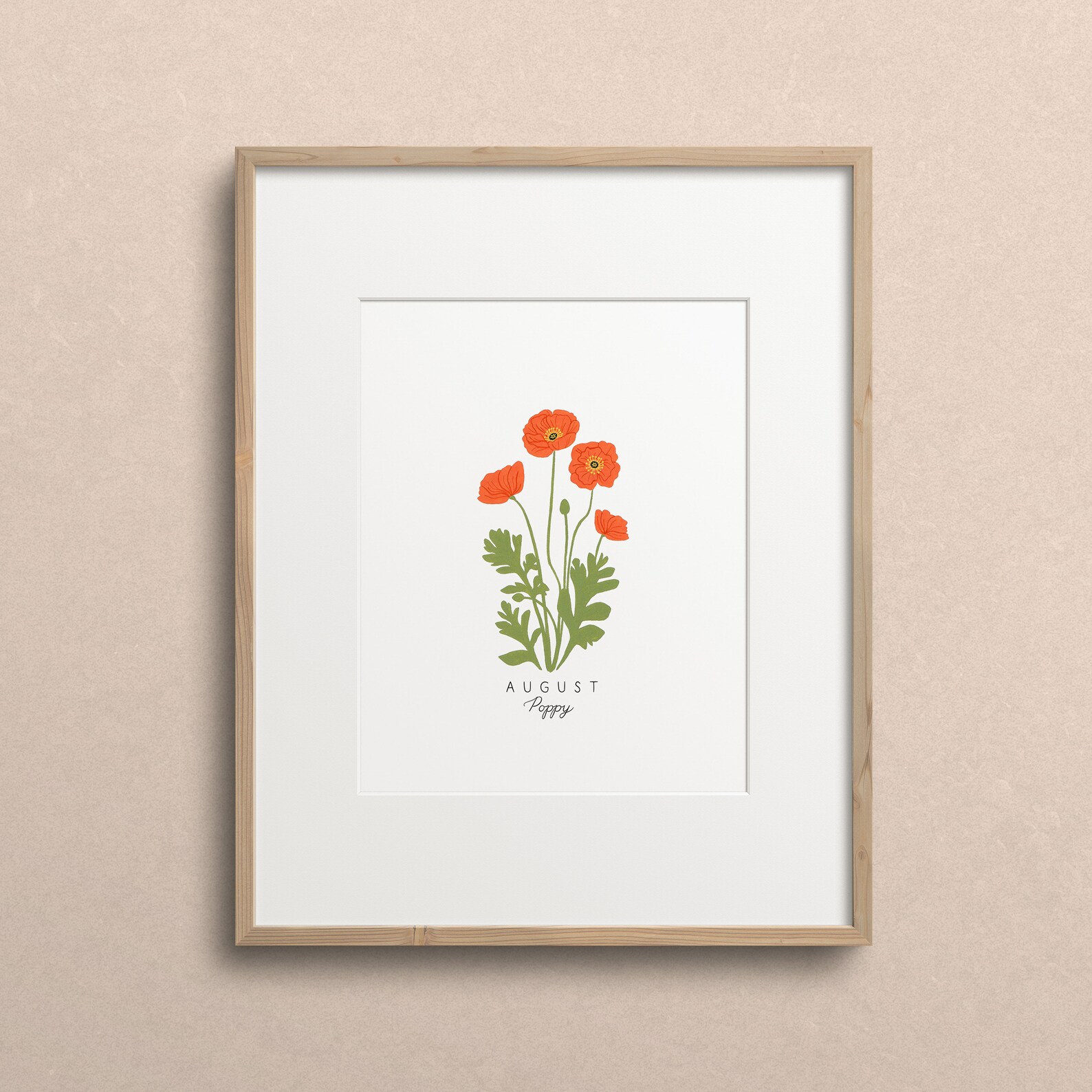 August Birth Flower Print August Birth Month Flower Poppy - Etsy