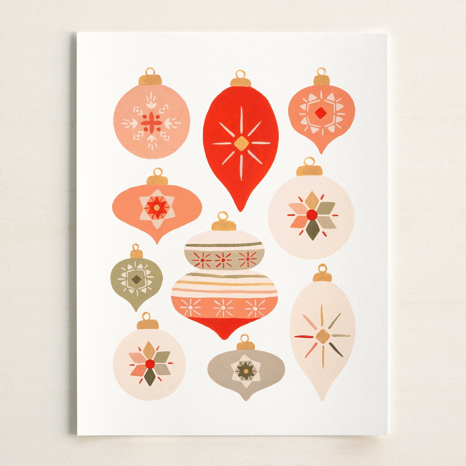 Colorful Christmas Ornaments Art Print Colorful Christmas - Etsy