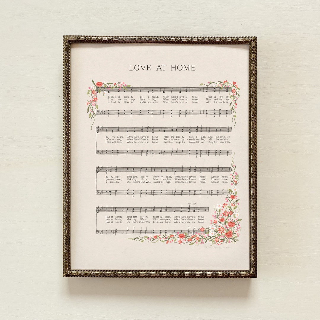 Love at Home | Hymn Book Art, Sheet Music Art, Jesus Christ Art ...