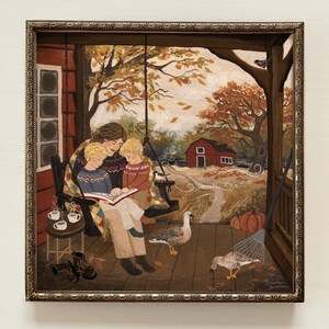 Autumns Library Art Print Fall Art Print Reading Decor - Etsy