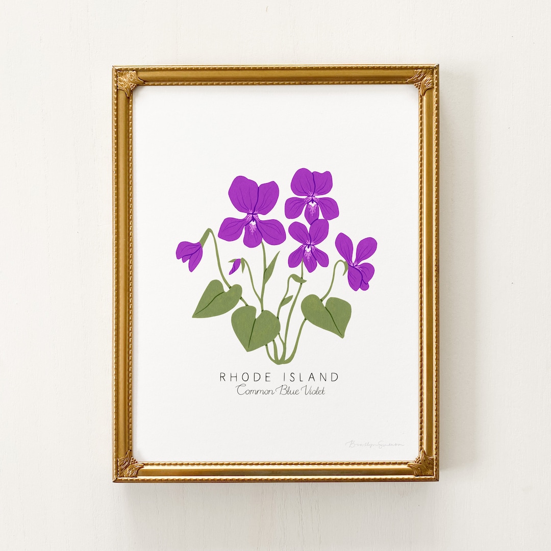 Rhode Island State Flower Print | CUSTOMIZABLE | Blue Violet Print ...
