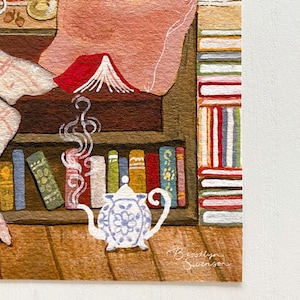 Reading Nook Art Print | Fall Art Print, Reading Decor, Reading Nook ...