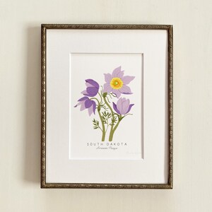 South Dakota State Flower Print | CUSTOMIZABLE | Pasque Flower Print ...