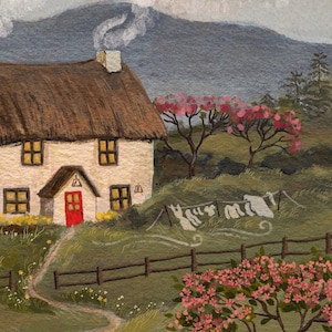 Spring Cottage Wall Art – Cottagecore Folk Art Print, Hand Drawn (no AI ...