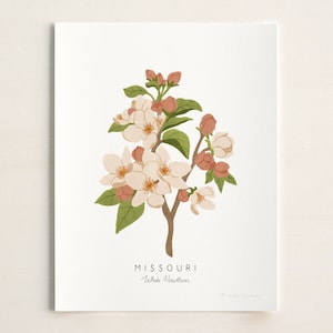 Missouri State Flower Print | CUSTOMIZABLE | White Hawthorn Print ...