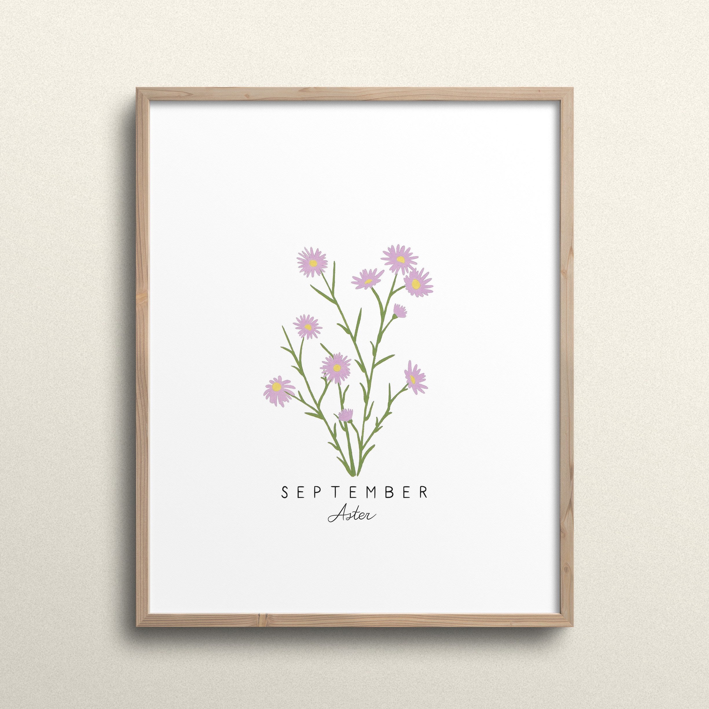 September Birth Flower Print September Birth Month Flower | Etsy