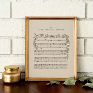 The Star Spangled Banner Print | National Anthem, Sheet Music Art ...