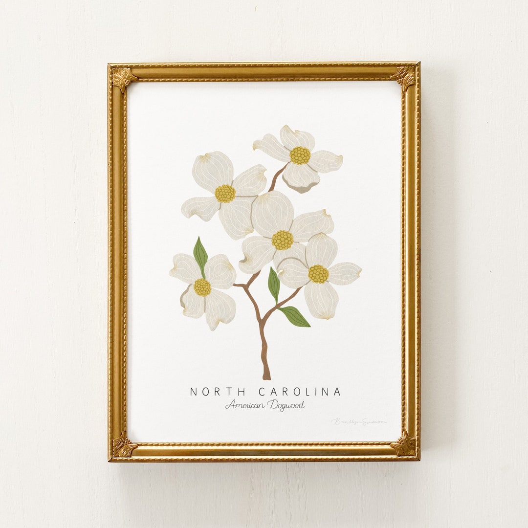 North Carolina State Flower Print | CUSTOMIZABLE | Flowering Dogwood ...